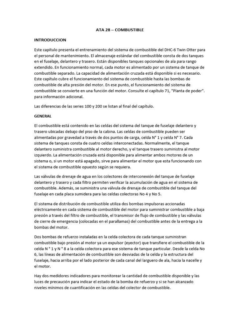 ATA 28 - COMBUSTIBLE - Completo | PDF | Filtración | Cambiar