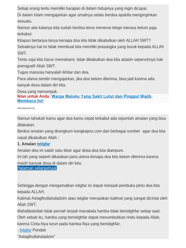 Amalan Baca 1000 Dinar untuk Hajat | PDF