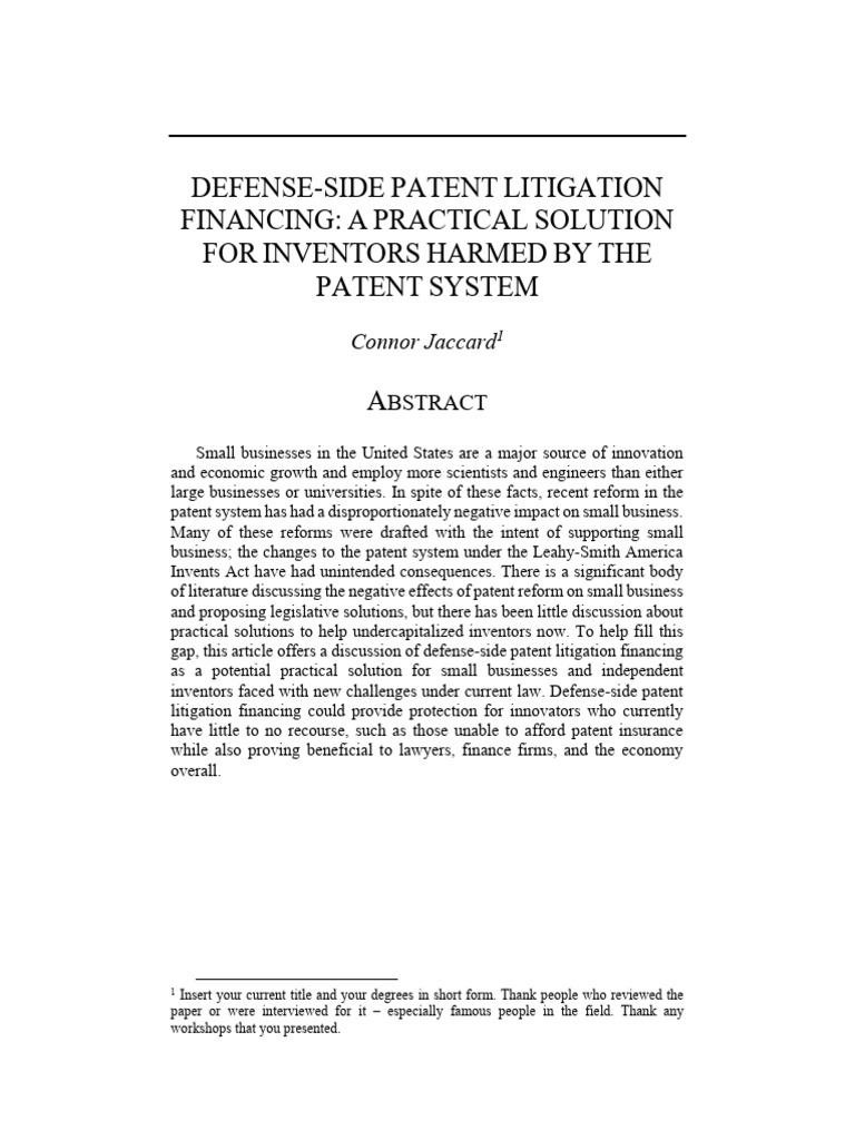 Defence-Side Patent Litigation | PDF | Patent | Lawsuit