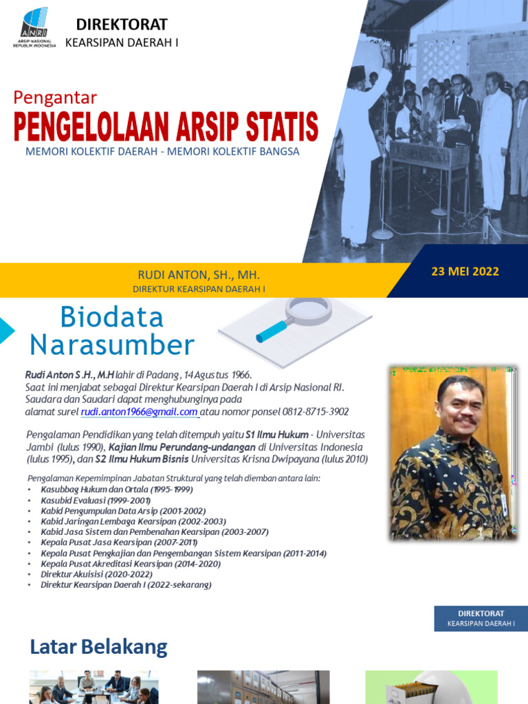 Pengantar Pengelolaan Arsip Statis | PDF