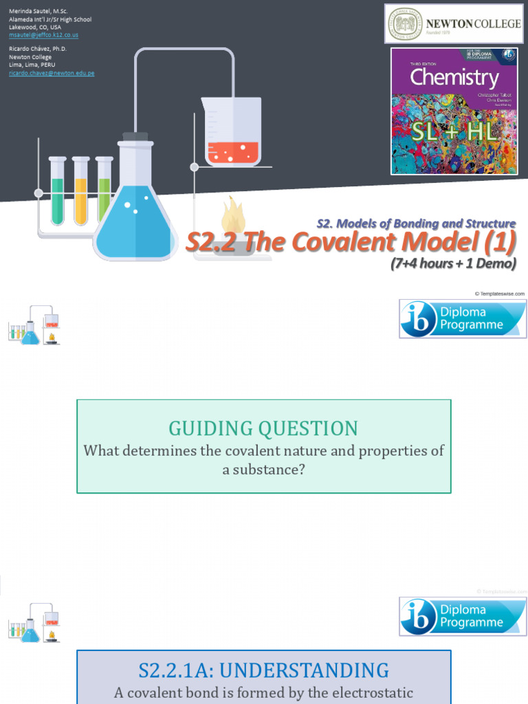 09a Ib Chemistry (SL+HL) - S2.2 The Covalent Model | PDF | Chemical ...