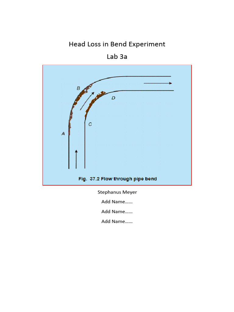 Losses in Bend Assessment Lab 3a - Stephanus Meyer | PDF | Fluid ...
