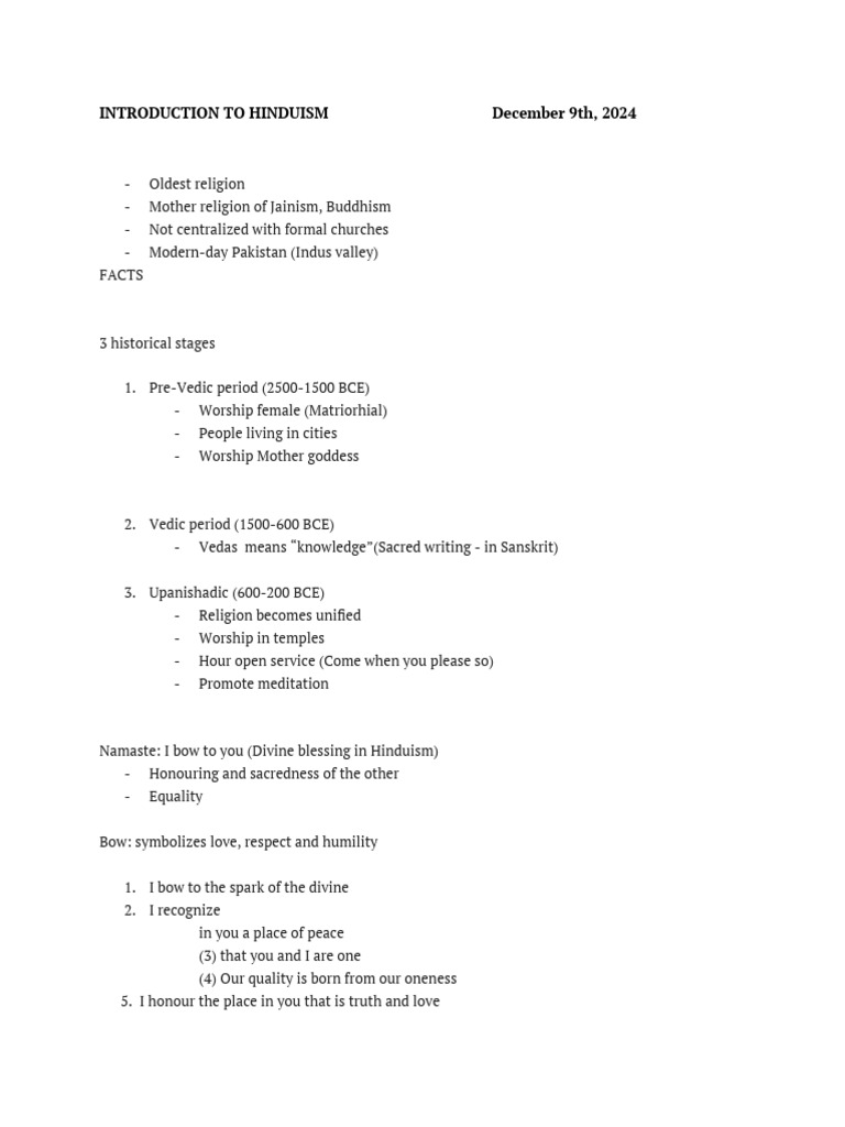 Introduction To Hinduism | PDF