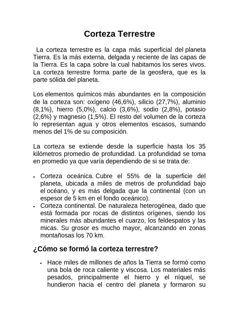 Corteza Terrestre | PDF