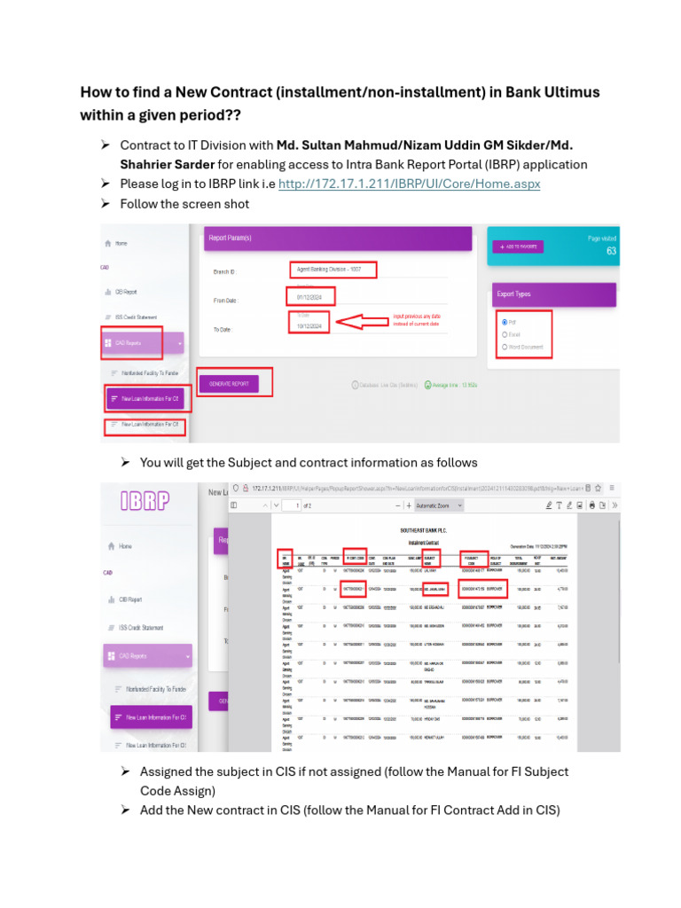 How To Find A New Contract (Installment, Non-Installment) in Bank ...