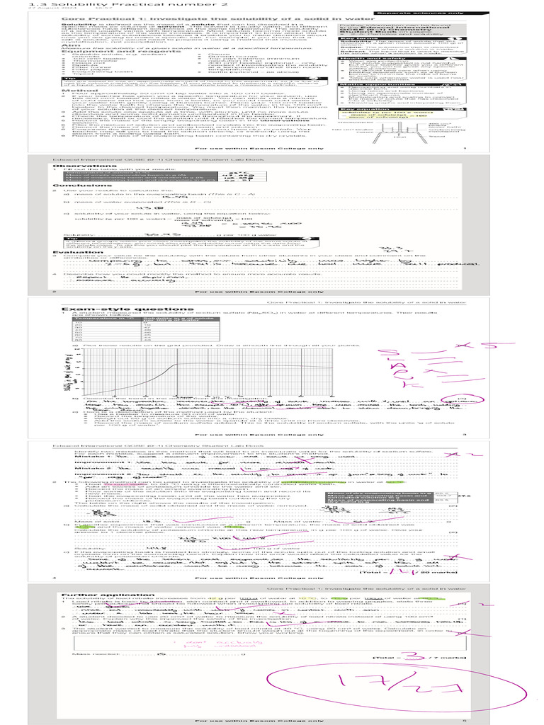 1.3 Solubility Practical number 2 | PDF