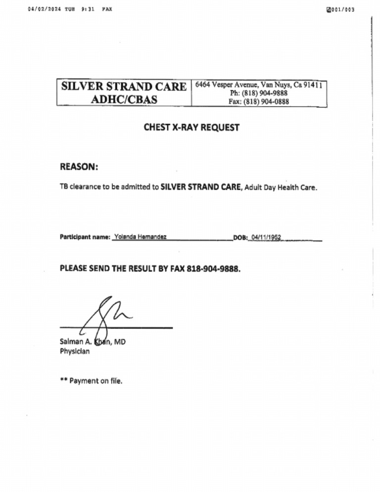 TB Request Form (Signed) | PDF