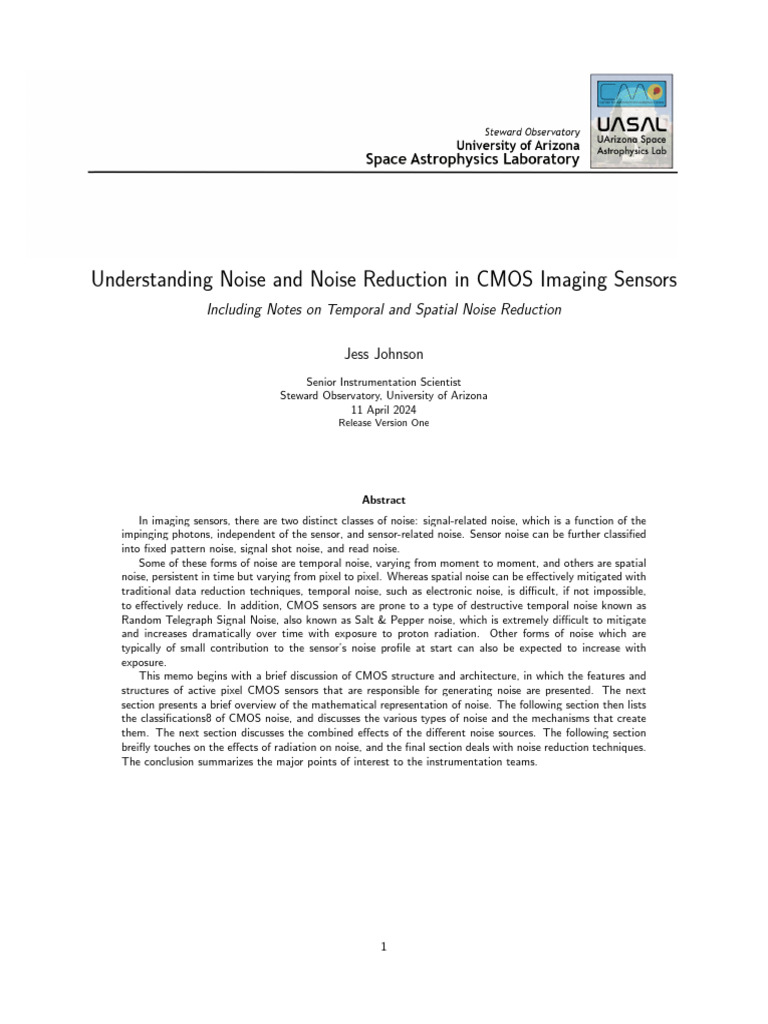 CMOS_Noise_Sources | PDF | Charge Coupled Device | Signal Processing