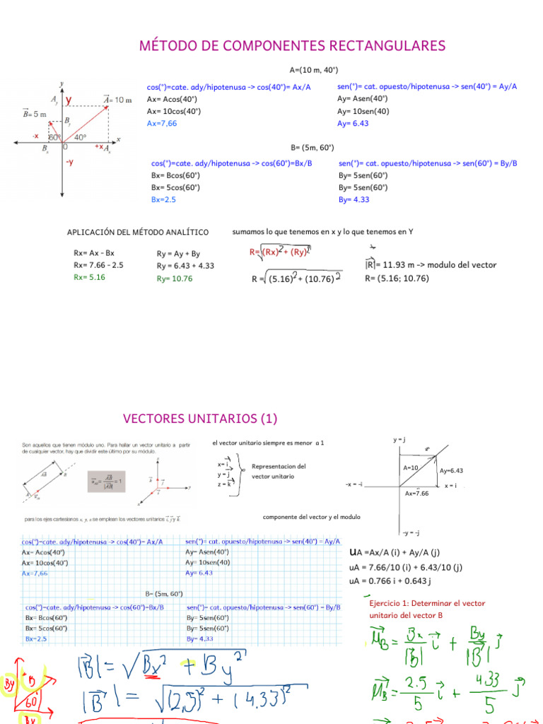 Clase Fisica 1ro A | PDF | Vector Euclidiano | Cálculo vectorial