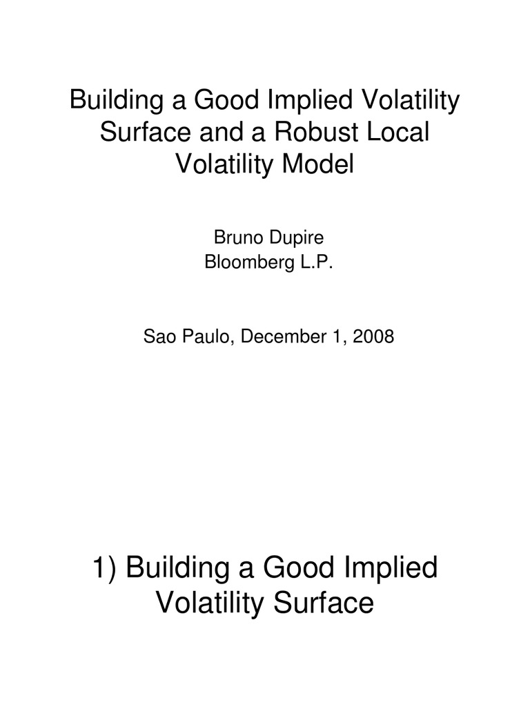 Building A Good Vol Surface | PDF | Volatility (Finance) | Implied ...