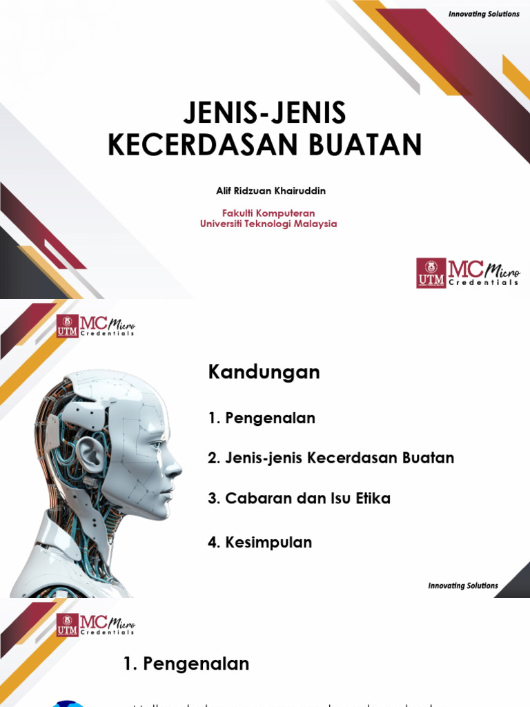 UTM MC (Modul 1 - Jenis-Jenis AI) | PDF