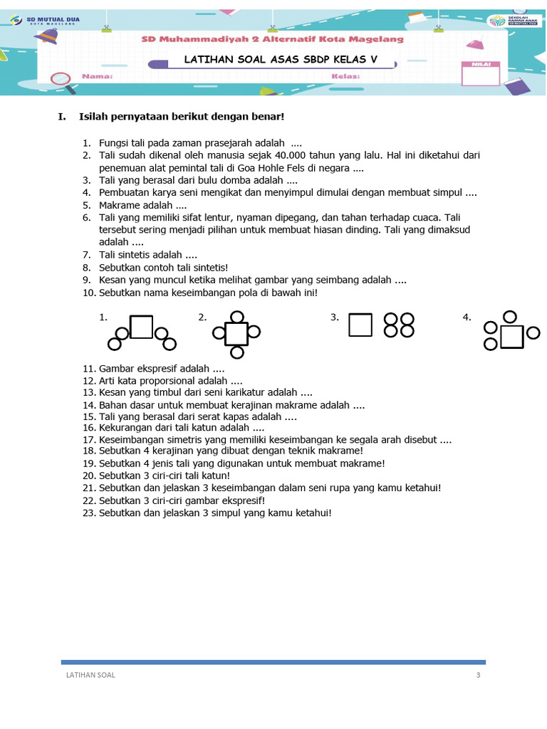 Latihan Soal Asas SBDP 5 | PDF