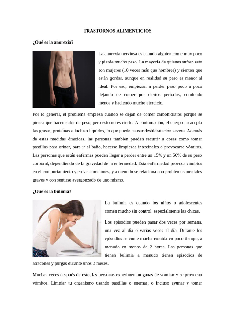 Trastornos Alimenticios | PDF | Desorden alimenticio | Bulimia nerviosa
