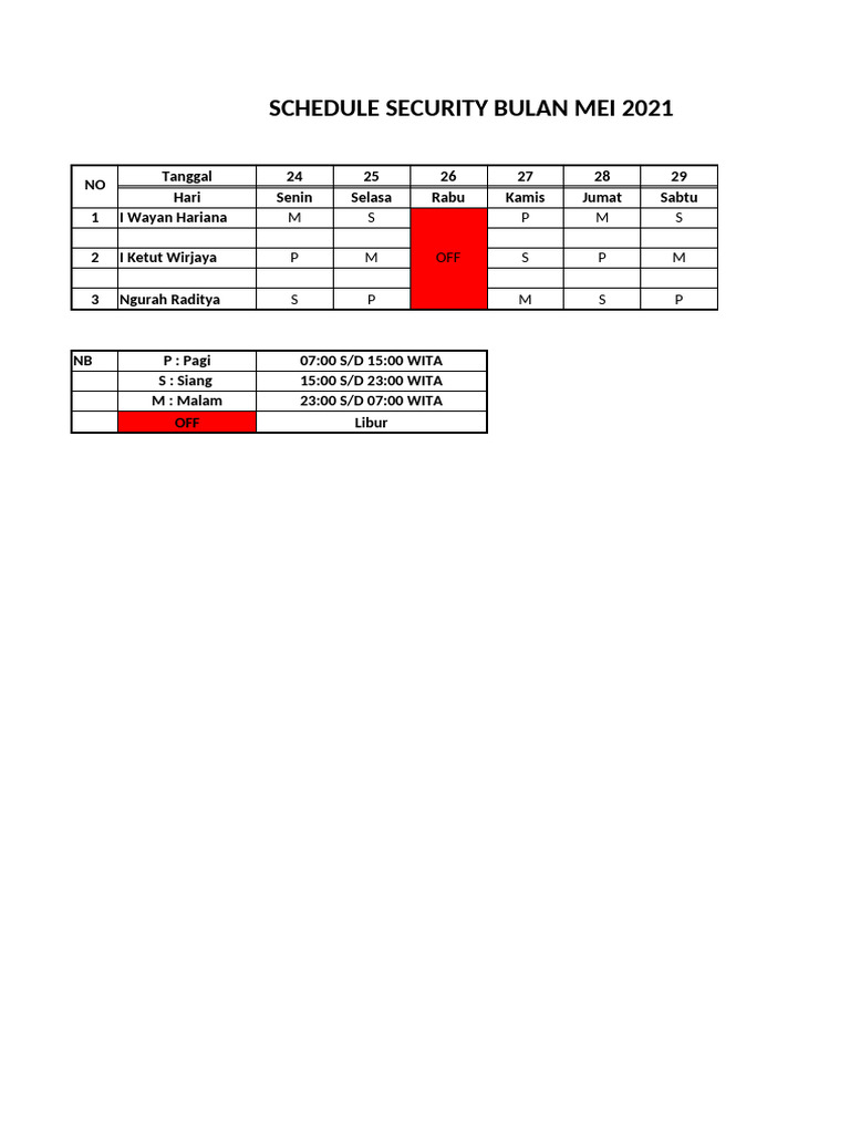 Schedule Security 2021 | PDF