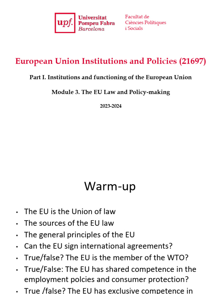 EU Law and Policy-Making Overview | PDF | World Politics | European ...