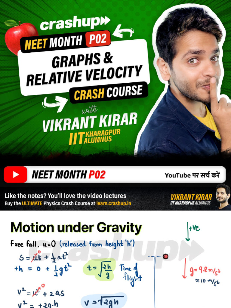 NEET P02 Graphs & Relative Velocity | PDF