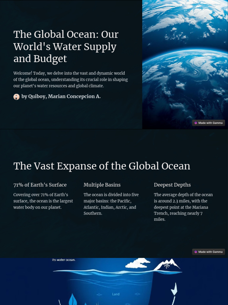 The Global Ocean Our Worlds Water Supply and Budget | PDF | Oceans | Water