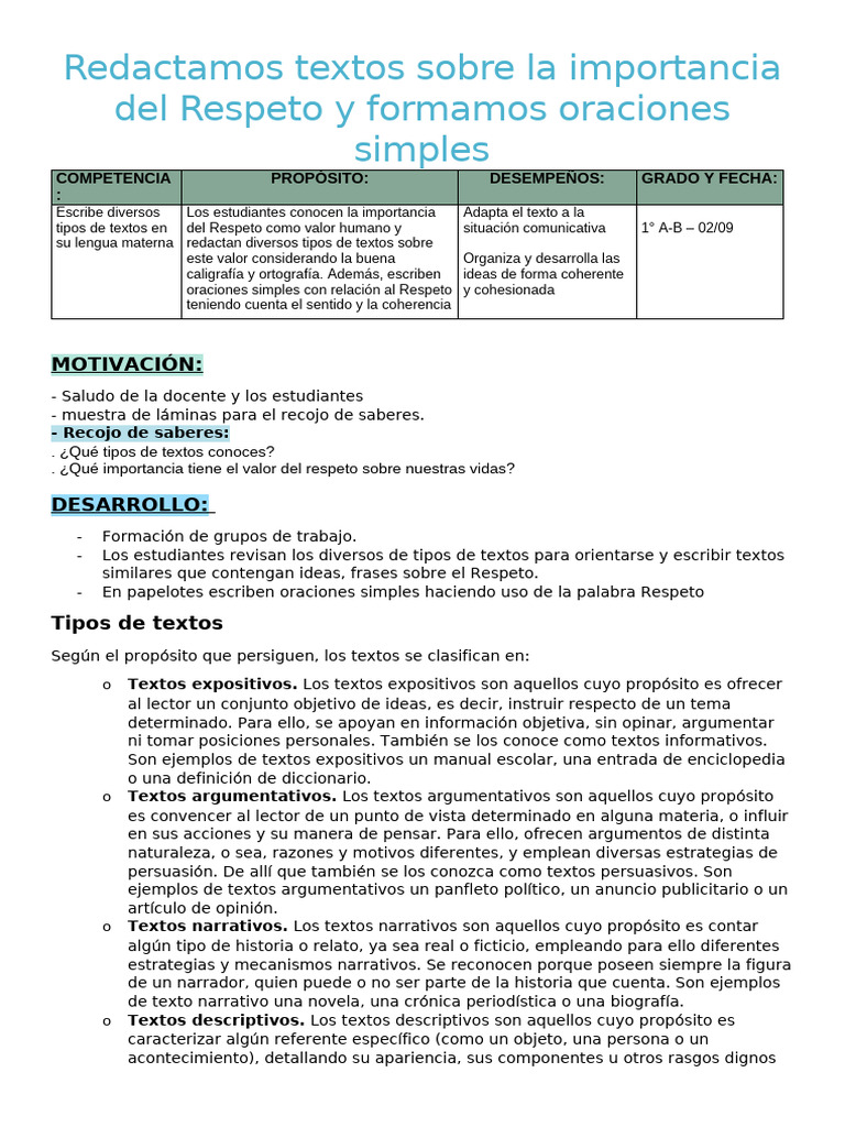 Sesión 1a-B ''Textos Sobre El Respeto Iii'' | PDF | Narración