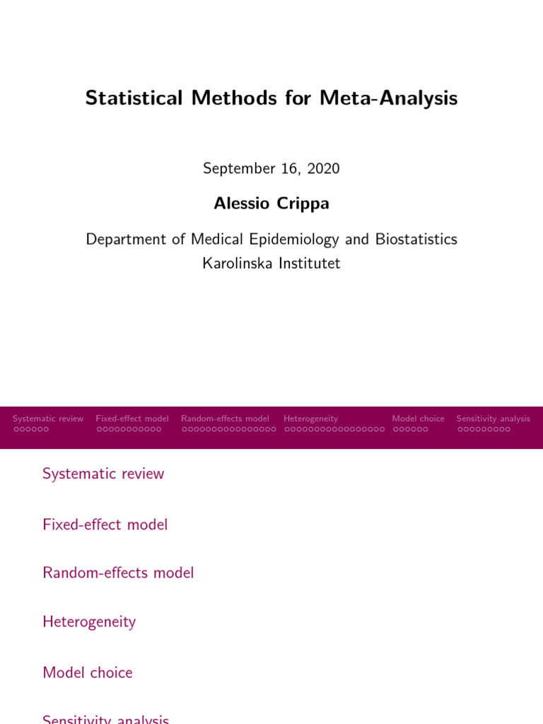 Meta Analysis | PDF | Effect Size | Meta Analysis