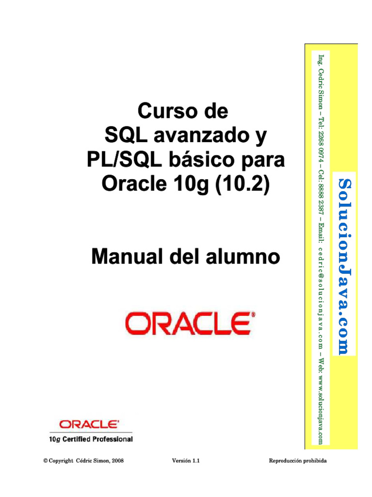 Curso de Oracle Pl SQL | PDF | Gestión de tecnología de la información | Ingeniería de software