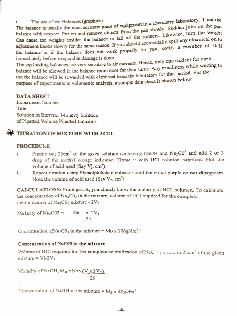 ACID-BASE TITRATION_2 | PDF | Sodium Hydroxide | Titration