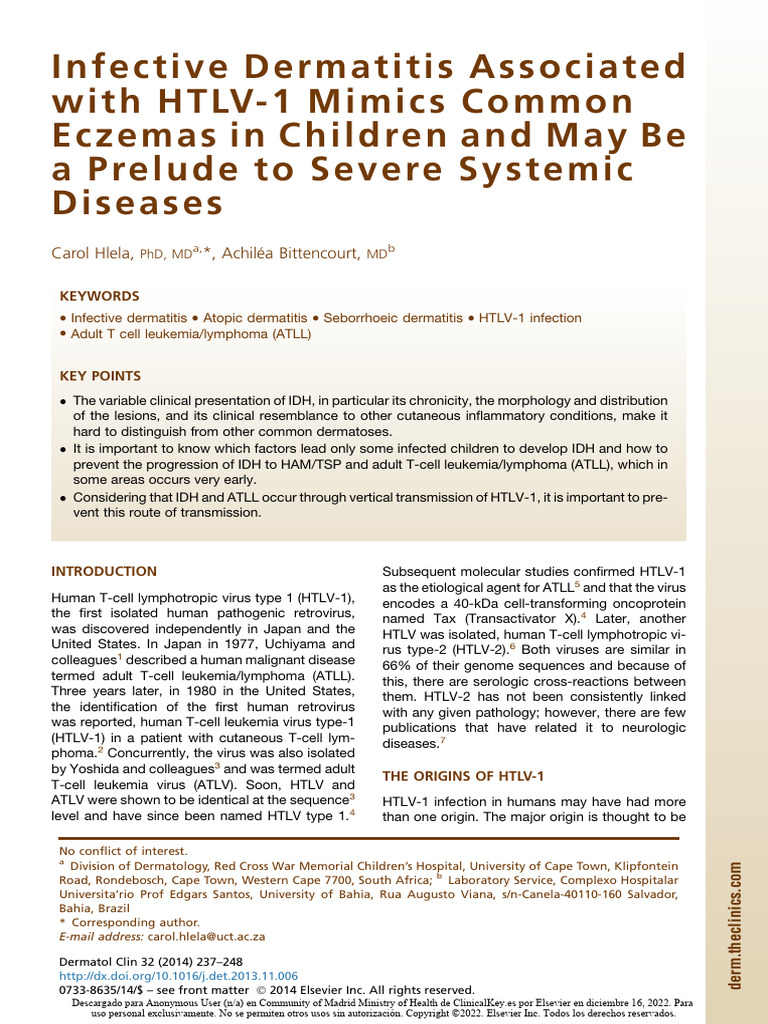 06 - Infective Dermatitis Mimicks Eccema - Dermatologic Clinics 2014 ...