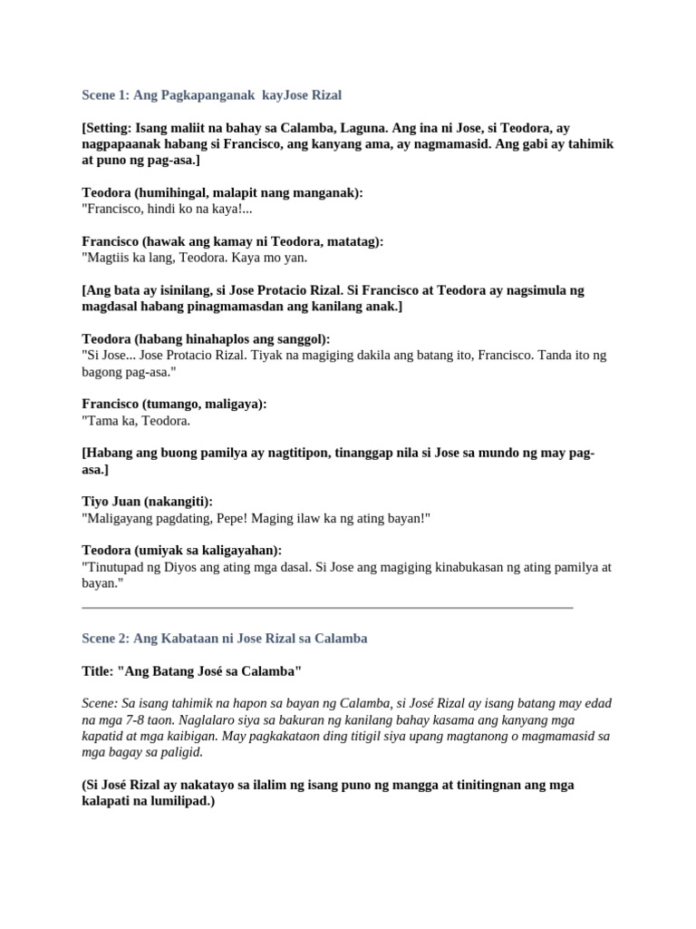 Jose Rizal Roleplay | PDF