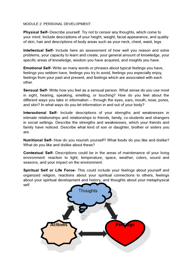 Personal Development Self-Assessment Guide | PDF