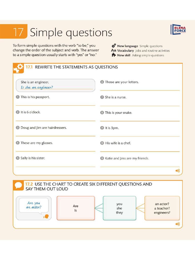 17) B. Level 1 Beginner - Simple Questions | PDF