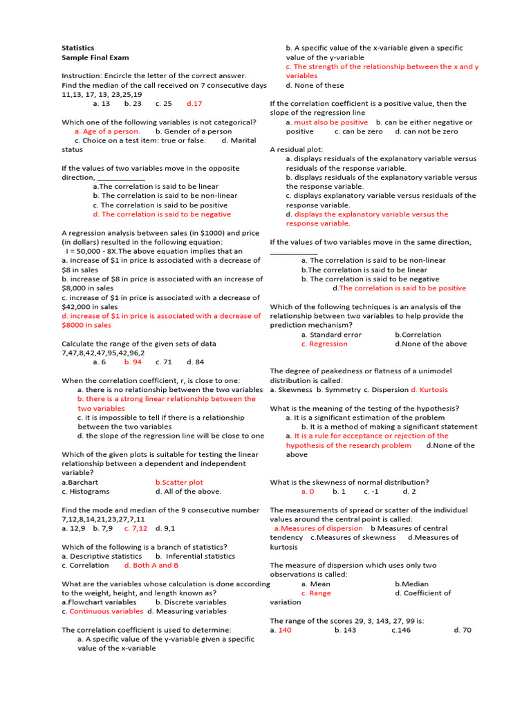 Questions and Answers in Stats | PDF | Student's T Test | P Value