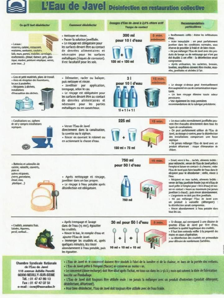 Désinfection Par L'eau de Javel | PDF