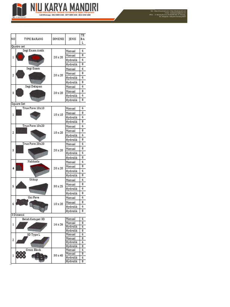 katalog paving blok | PDF