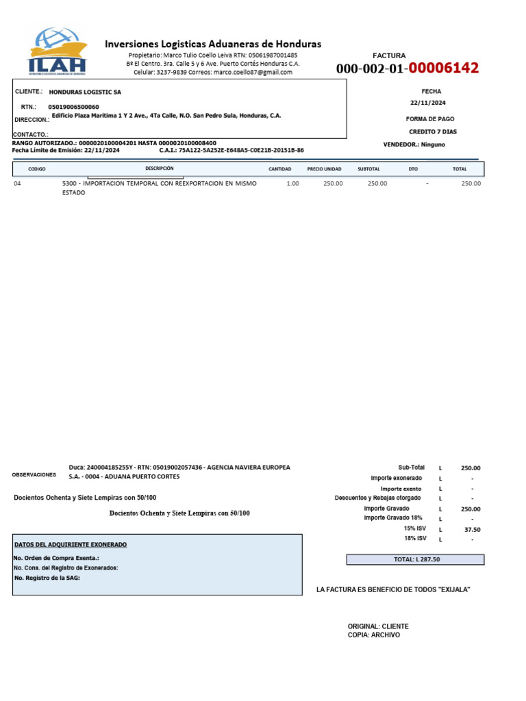 Semana 452024 | PDF | Honduras | aduana
