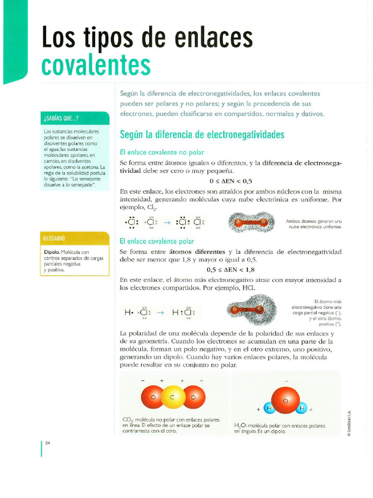 28 - Los Tipos de Enlaces Covalentes | PDF