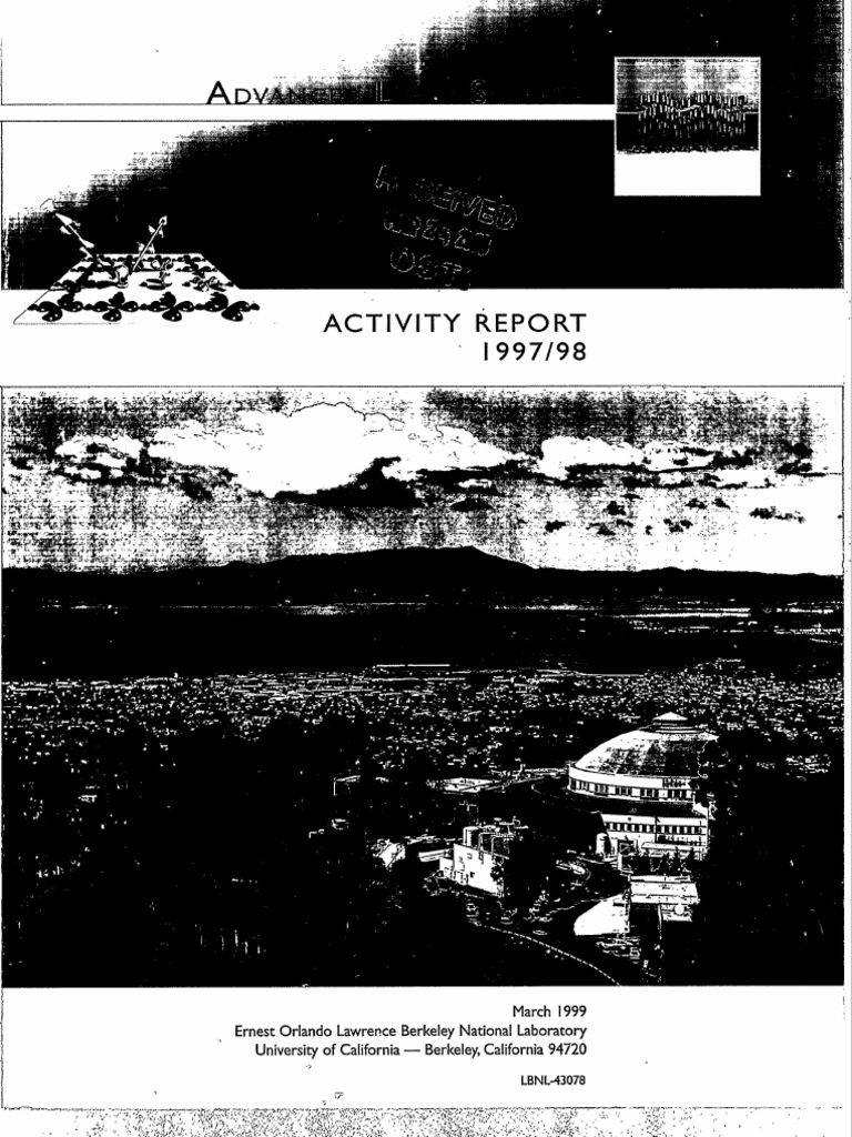 Advanced Light Source (Activity RPT 1997-1998) - PDF Room | PDF ...