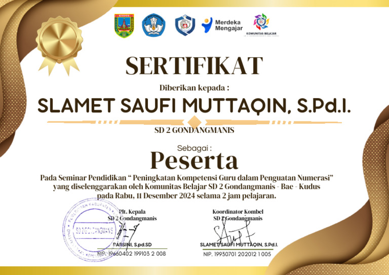 Sertifikat Slamet | PDF