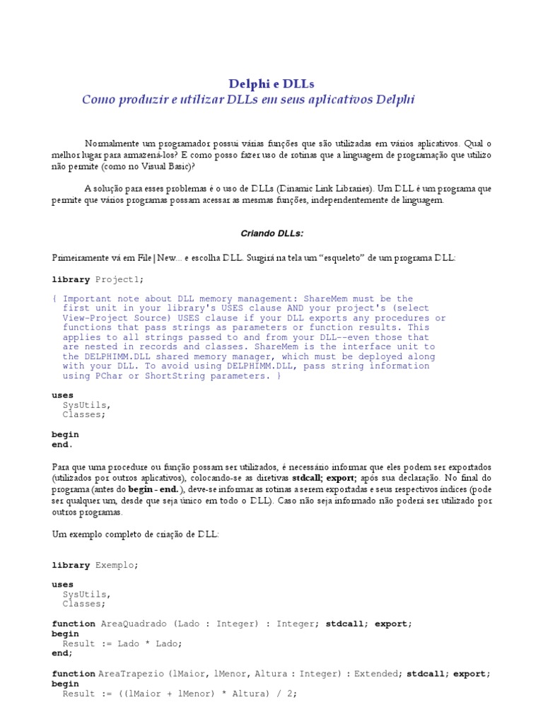 DLL em Delphi | PDF