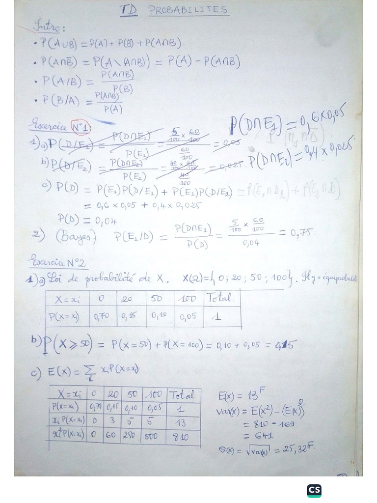 TD Probabilité L2 Sciences Économiques | PDF