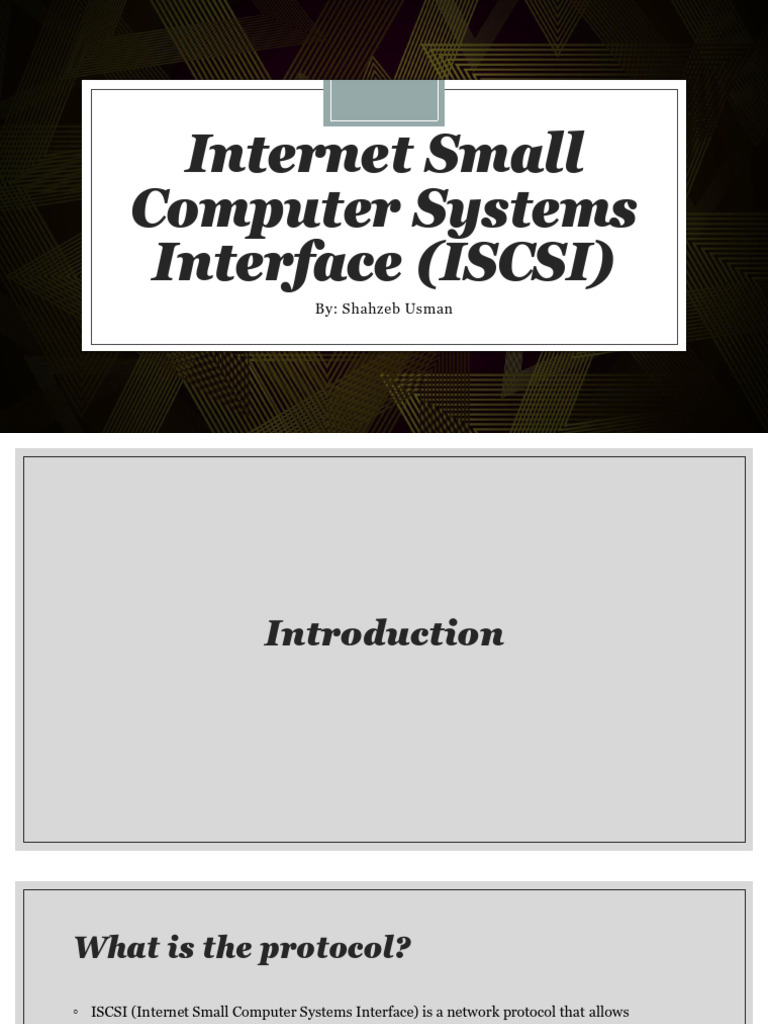 Internet Small Computer Systems Interface (ISCSI) : By: Shahzeb Usman | PDF