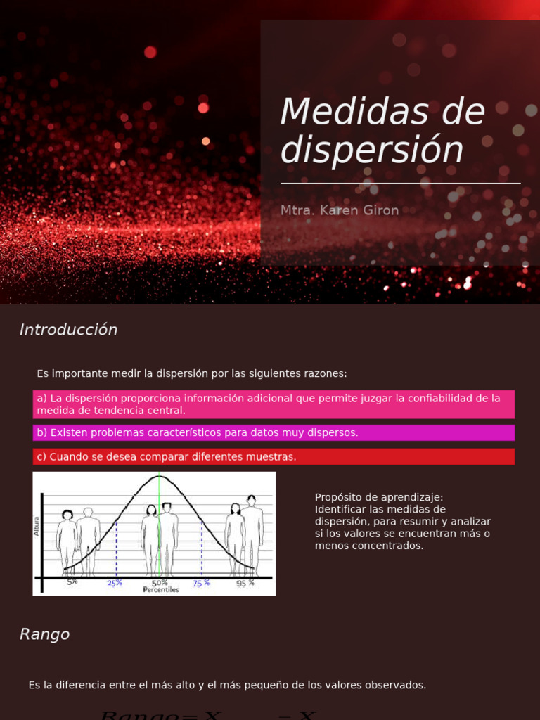 Clase 15 - Medidas de Dispersión | PDF | Desviación Estándar | Media