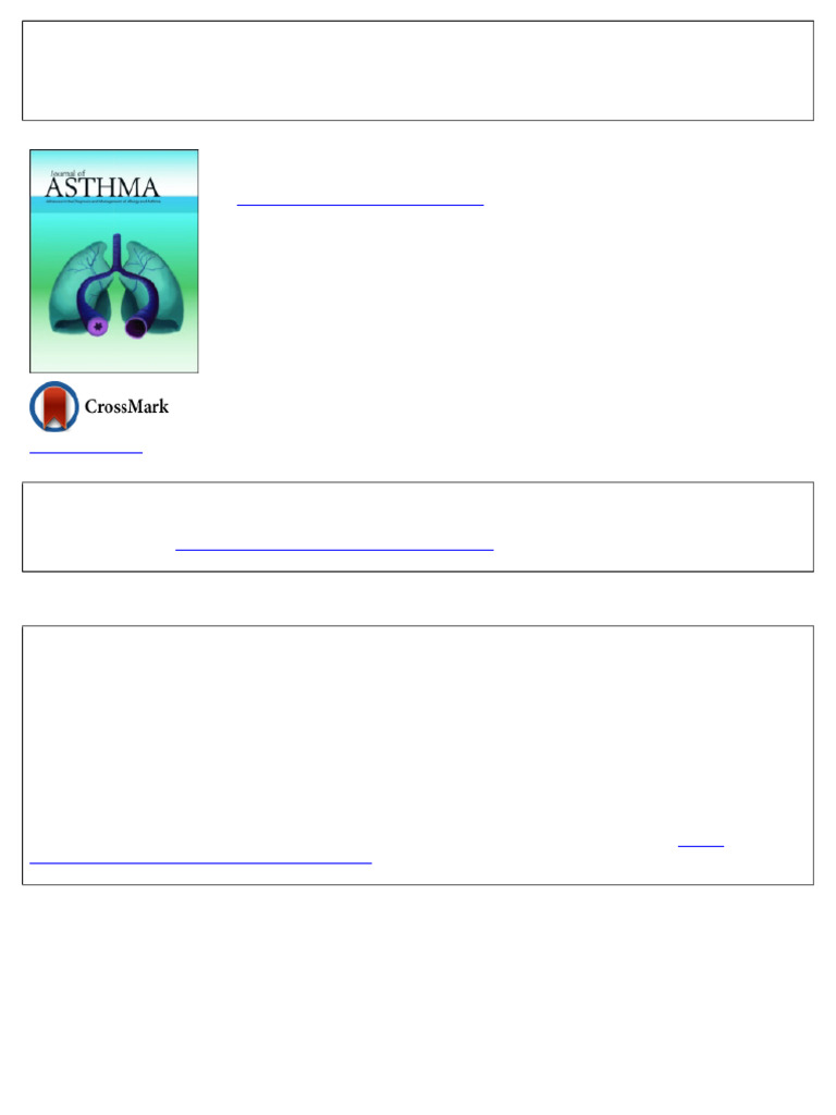 The Role Of Impulse Oscillometry In Detecting Airway 2015 Pdf Asthma Pulmonology