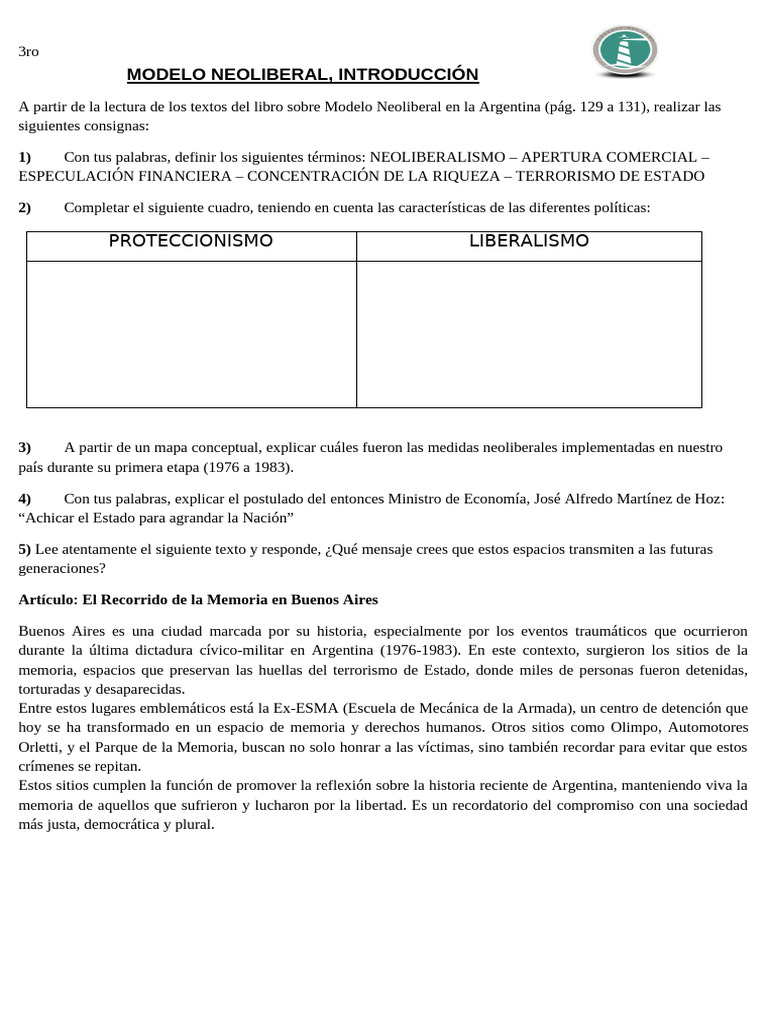 Modelo Neoliberal Introducción | PDF