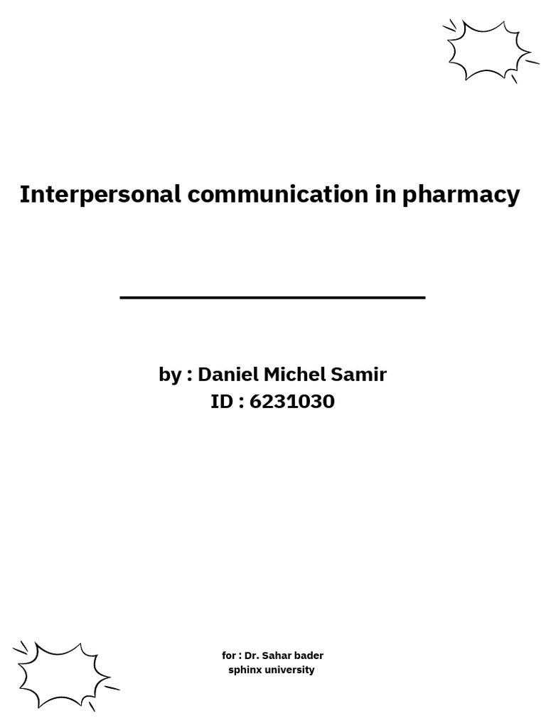 Interpersonal Communication in Pharmacy - PDF 20241210 215207 0000 | PDF | Communication | Pharmacy