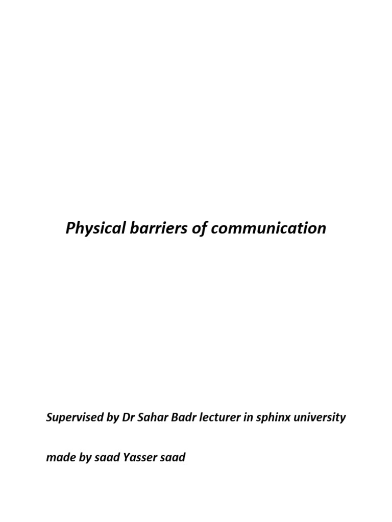 Overcoming Physical Communication Barriers | PDF | Pharmacy | Accessibility