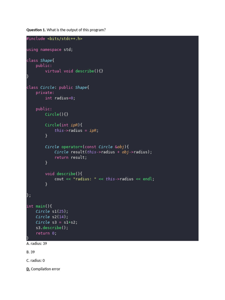 MCQ 2024 | PDF | Area | Namespace
