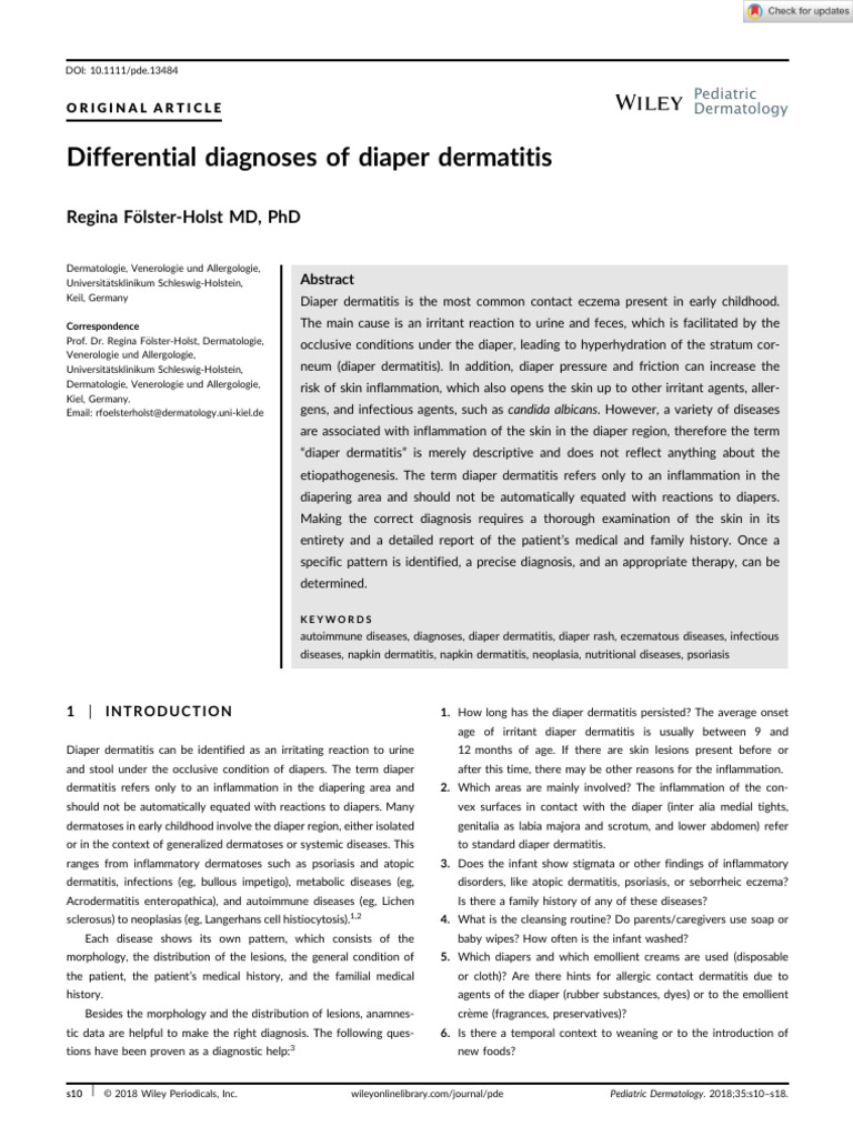 02 - Diaper Dermatitis Differential - Ped Derm 2018 | PDF | Dermatitis ...