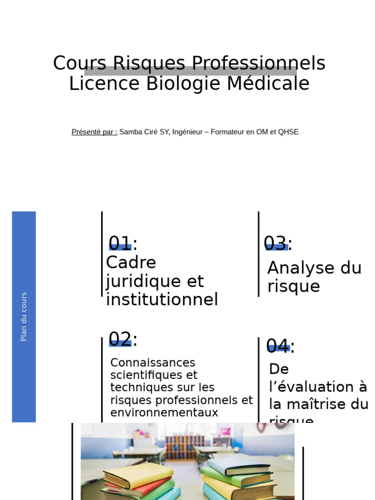 Cours de Gestion Des Risques Professionnels Licence Biologie Medicale 2 | PDF | Sécurité | Santé ...