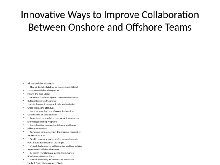Enhance Onshore-Offshore Teamwork | PDF