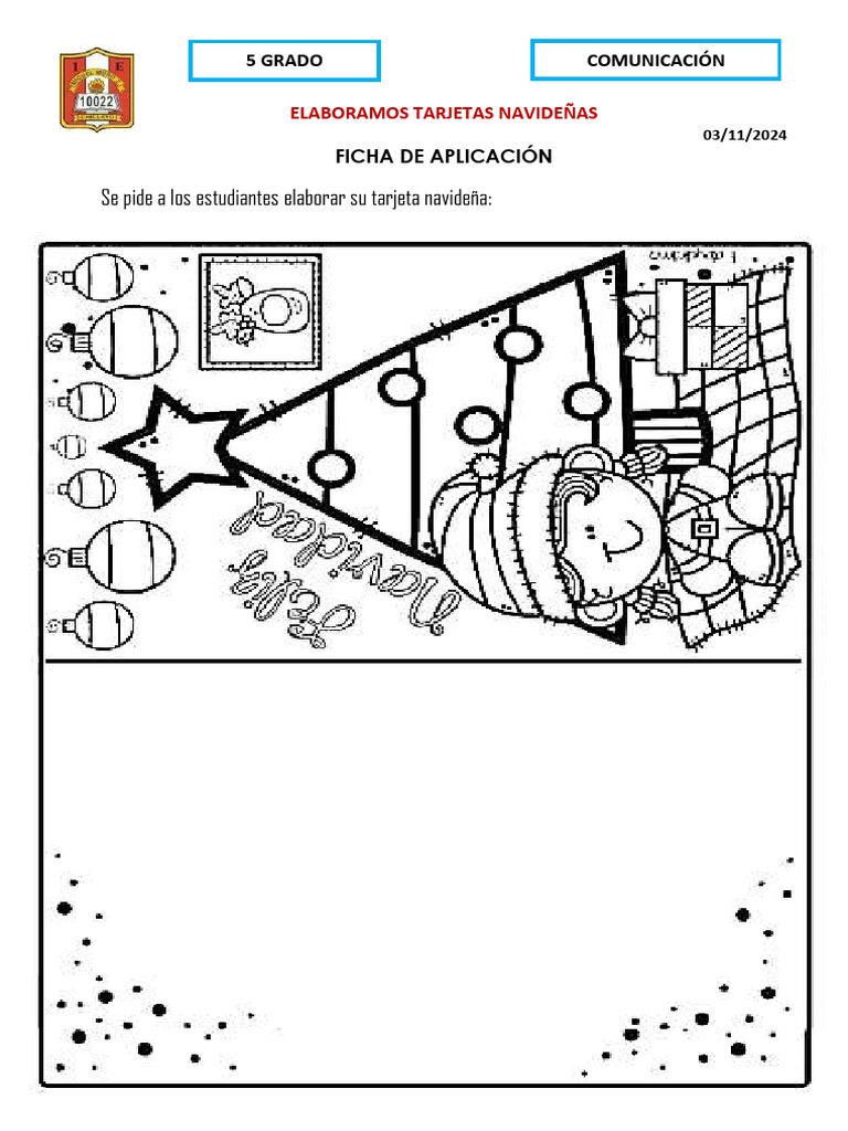 Ficha de Comunicacion Elaboramos Tarjetas Navideñas | PDF