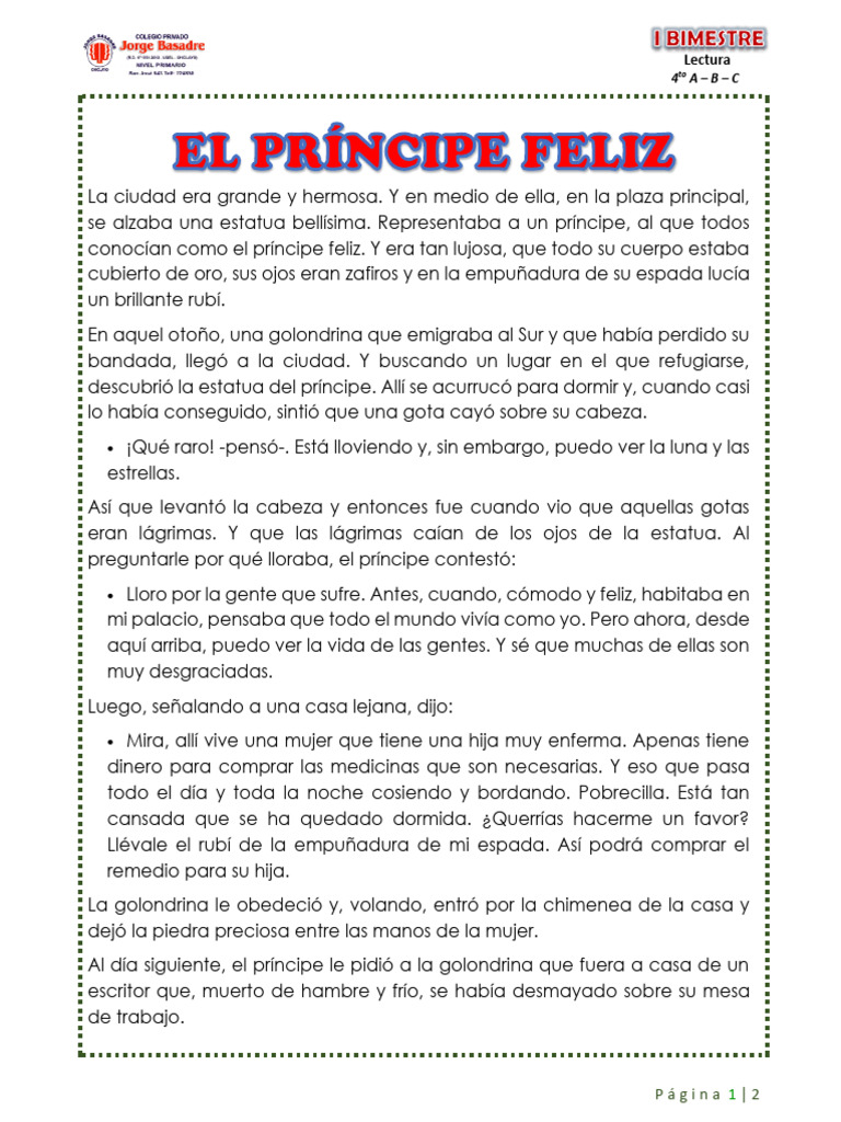 El Principe Feliz | PDF